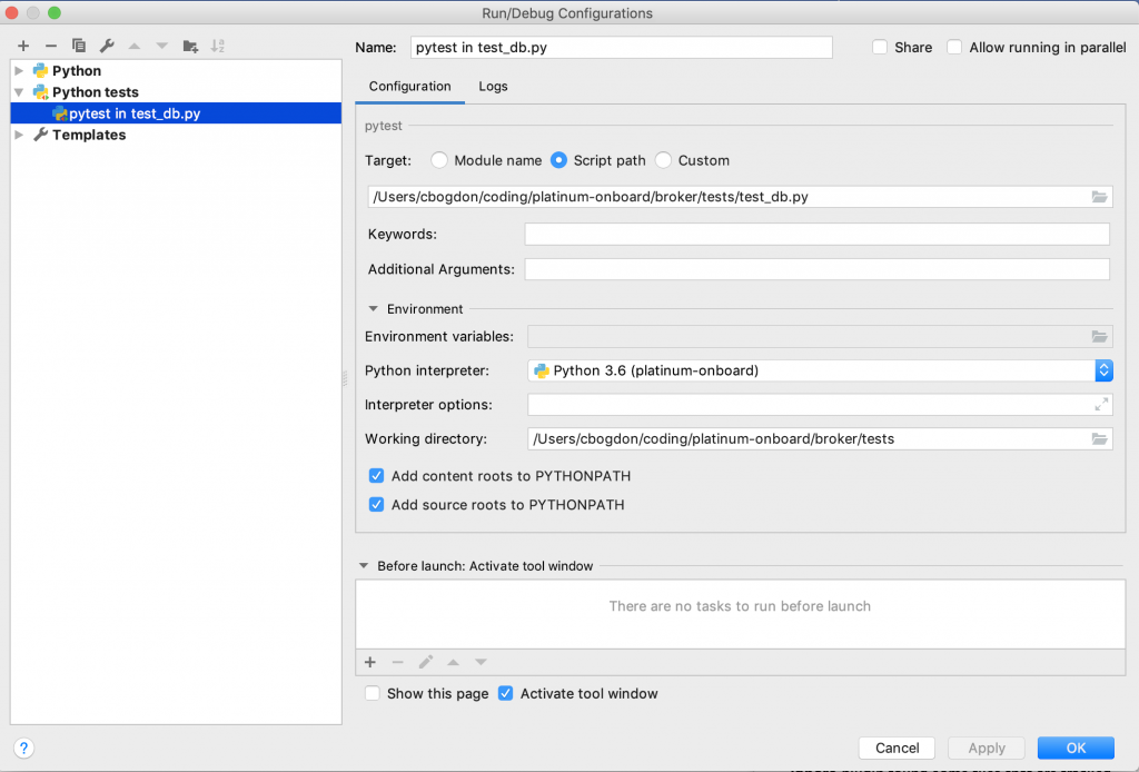 Configuring PyCharm for using pytest as the test runner – Ramblings and ...